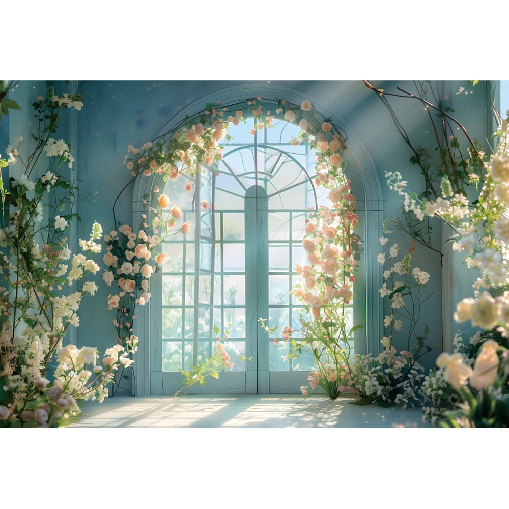Studio Photo Background ration Wedding Outdoor Door Arch Flowers ...