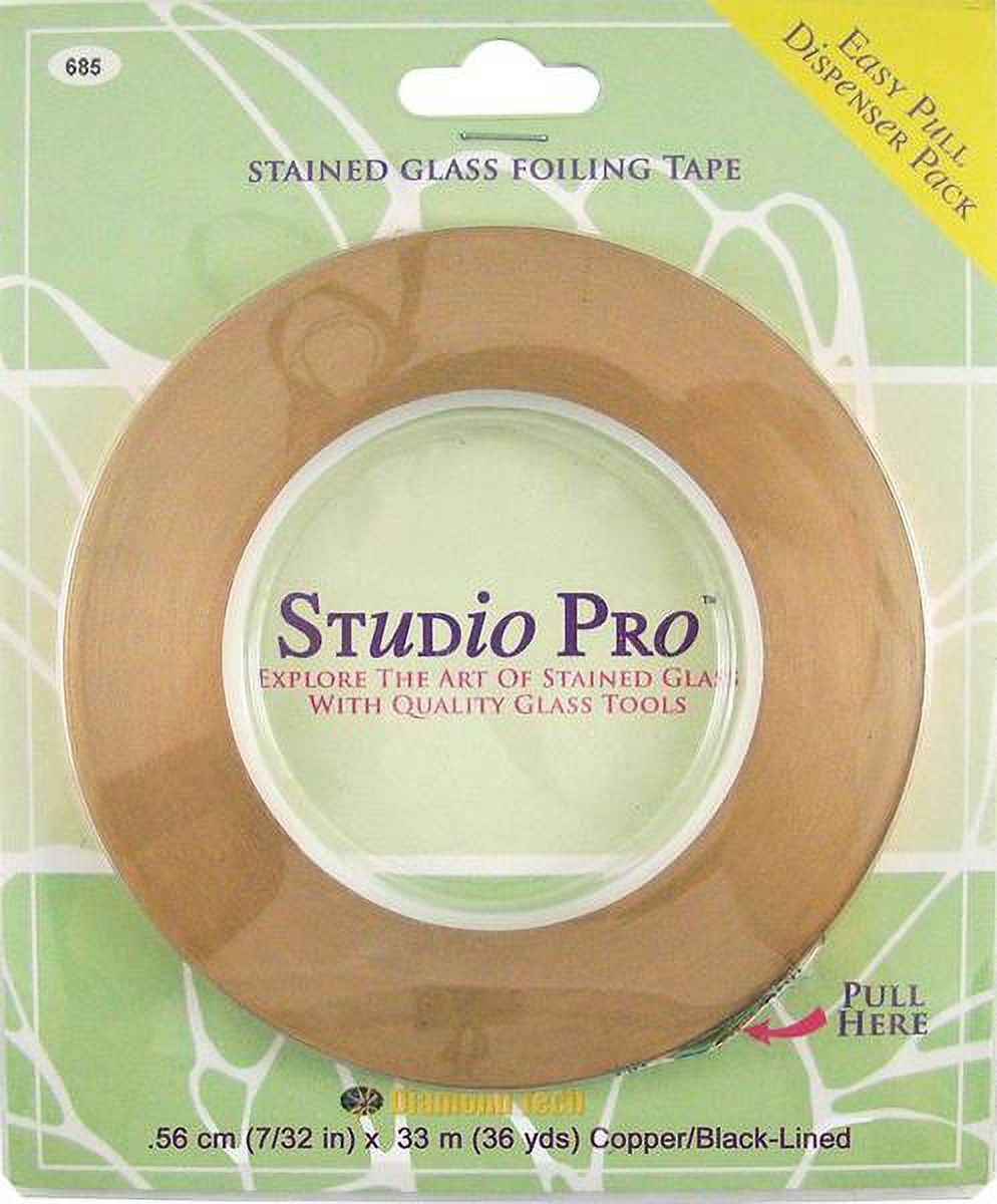 Studio Pro 7/32" Copper Foil - Black Back - 1.0 Mil Thick - Stained Glass Projects - Walmart.com