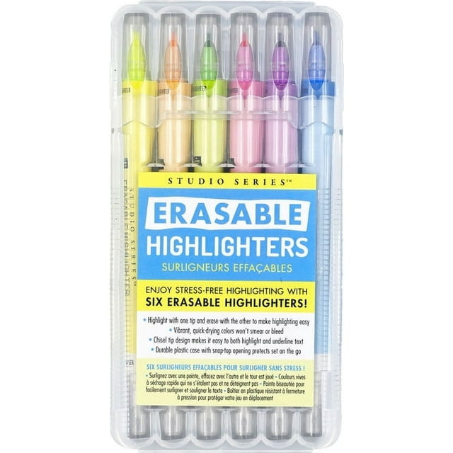 Studio Series Erasable Highlighters (Set of 6), (Hardcover) - Walmart.com