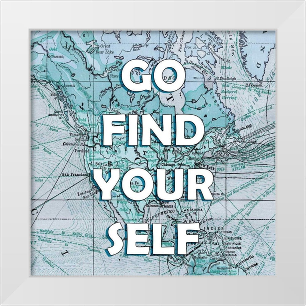 Studio W 15x15 White Modern Wood Framed Museum Art Print Titled - Map ...