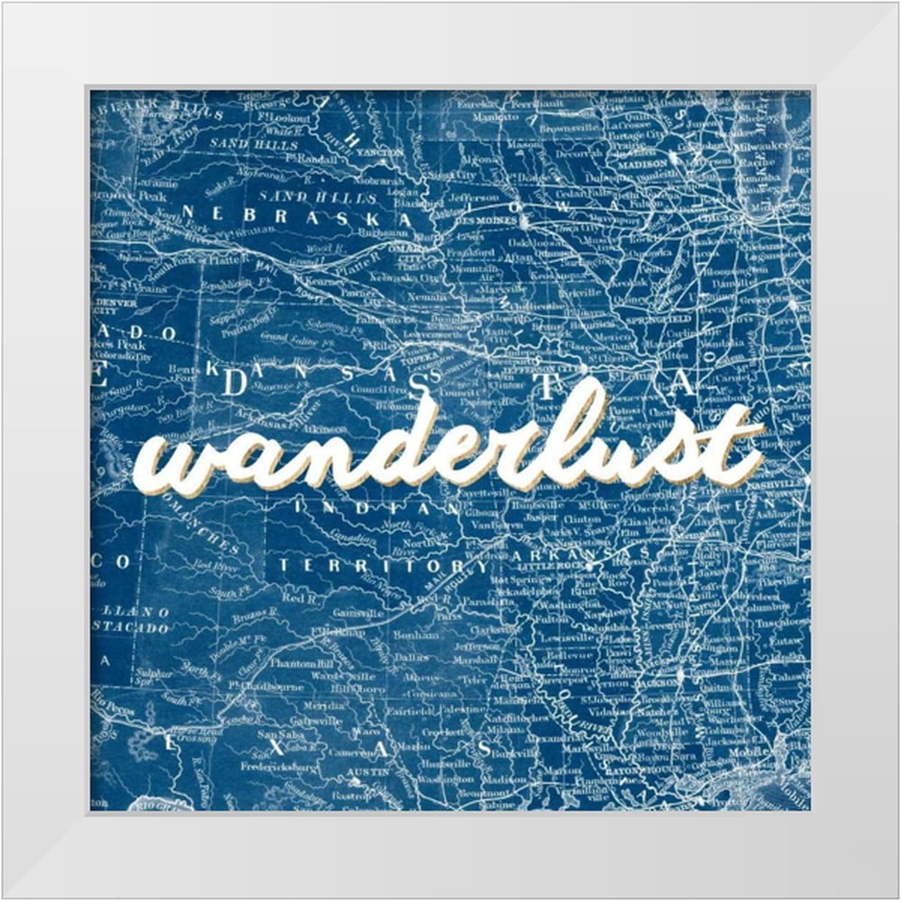 Studio W 26x26 White Modern Wood Framed Museum Art Print Titled - Map ...