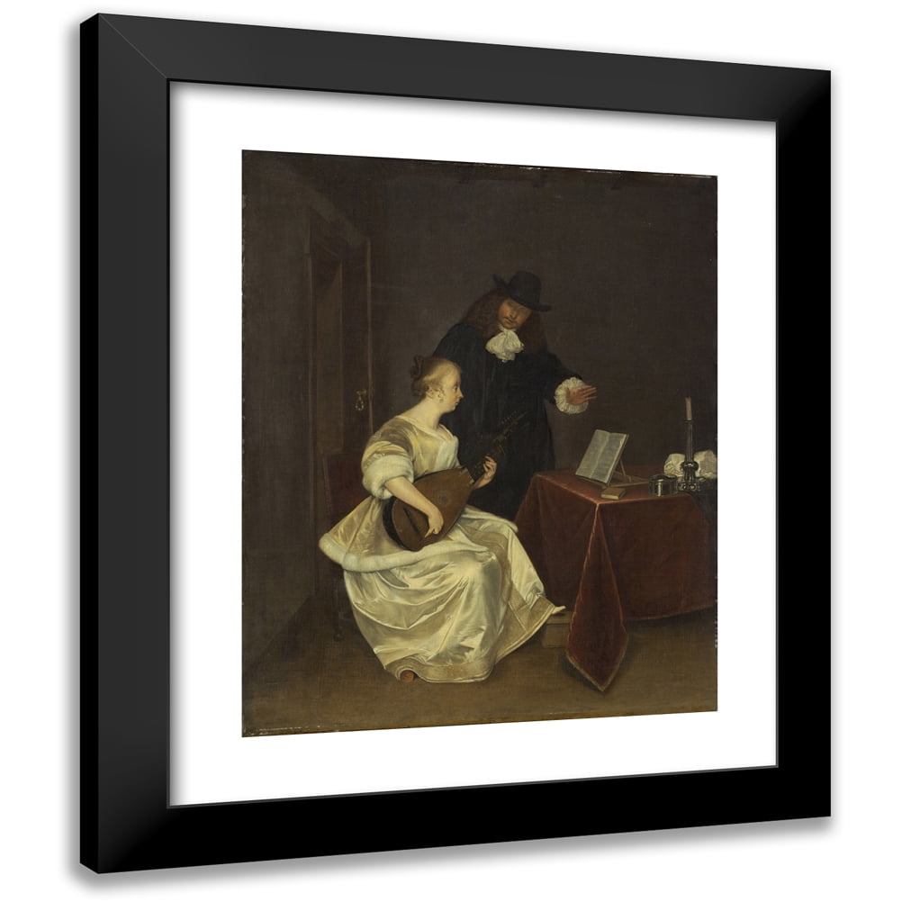 Studio of Gerard ter Borch the Younger 15x18 Black Modern Framed Museum ...