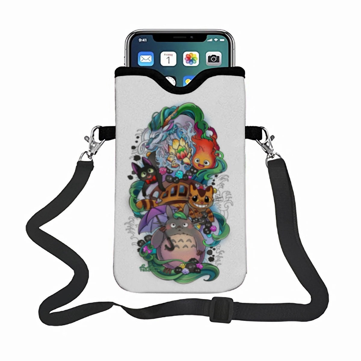Studio of Ghibli phone satchel, featuring an adjustable strap small bag ...