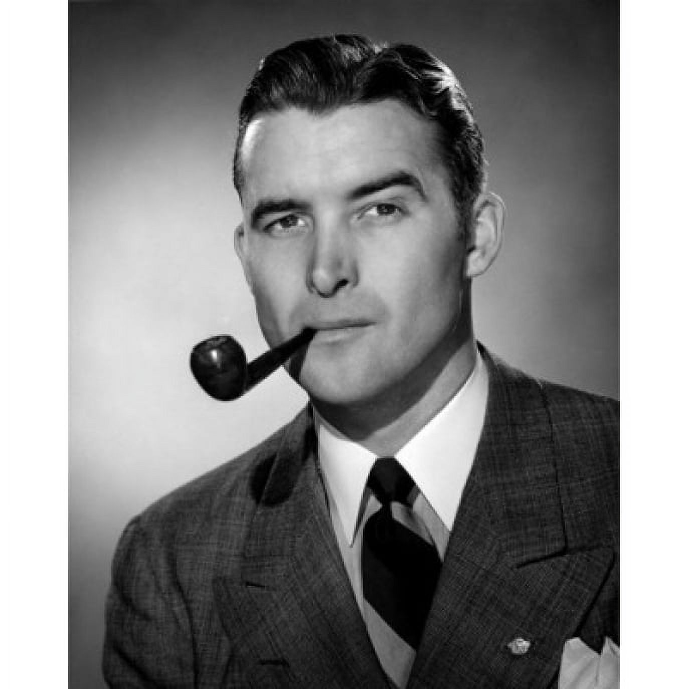 Studio portrait of businessman smoking pipe Poster Print (18 x 24 ...