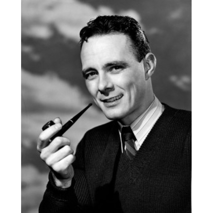 Studio portrait of man with tobacco pipe Poster Print (24 x 36 ...