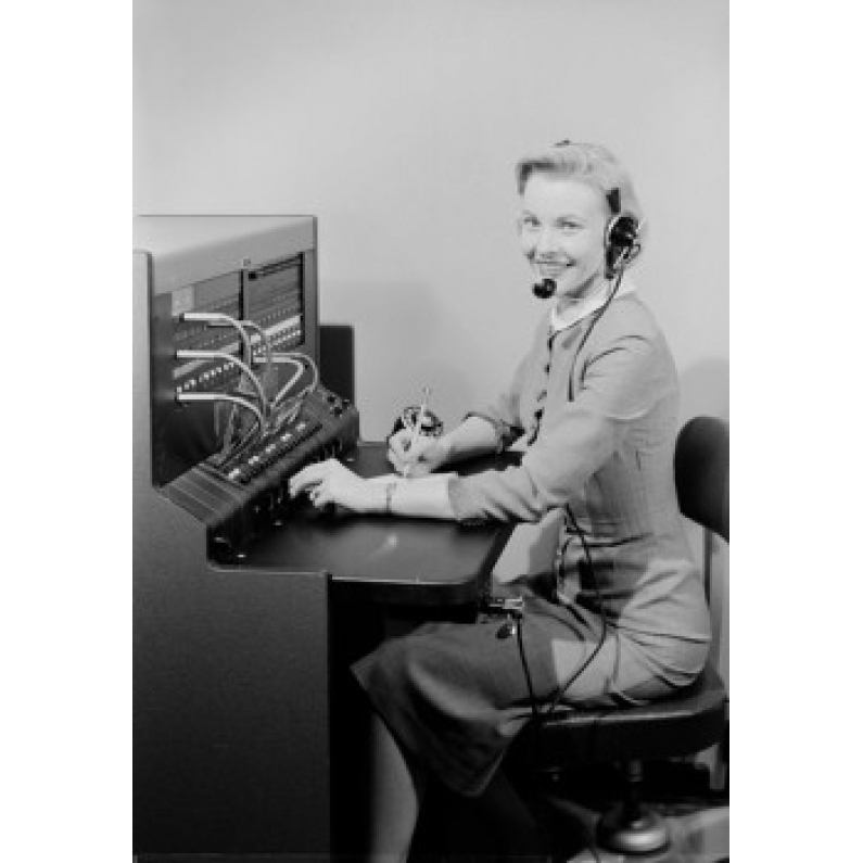 Studio portrait of telephone switchboard operator Poster Print (24 x 36 ...