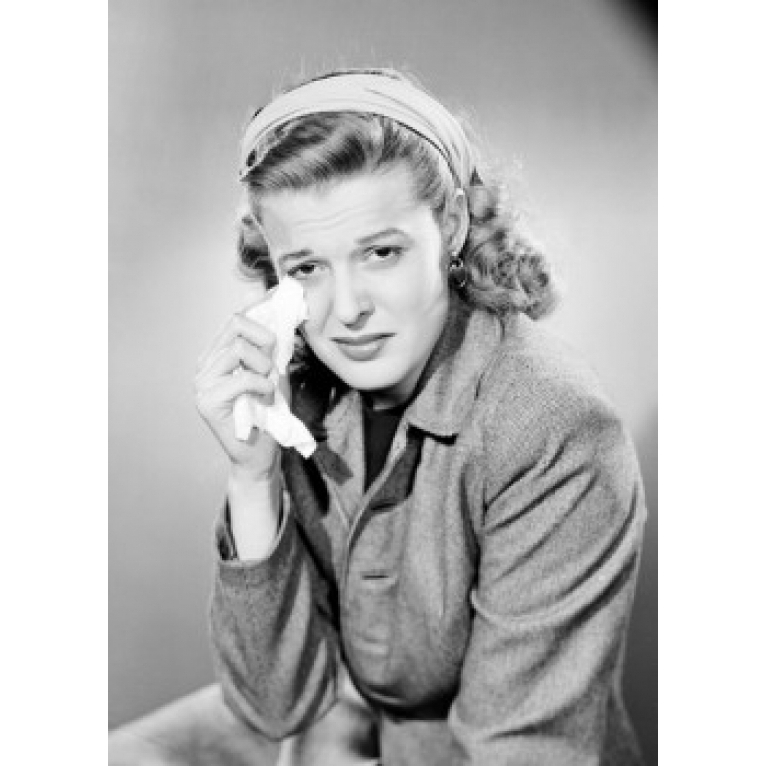 Studio portrait of young woman crying Poster Print (18 x 24) - Walmart.com