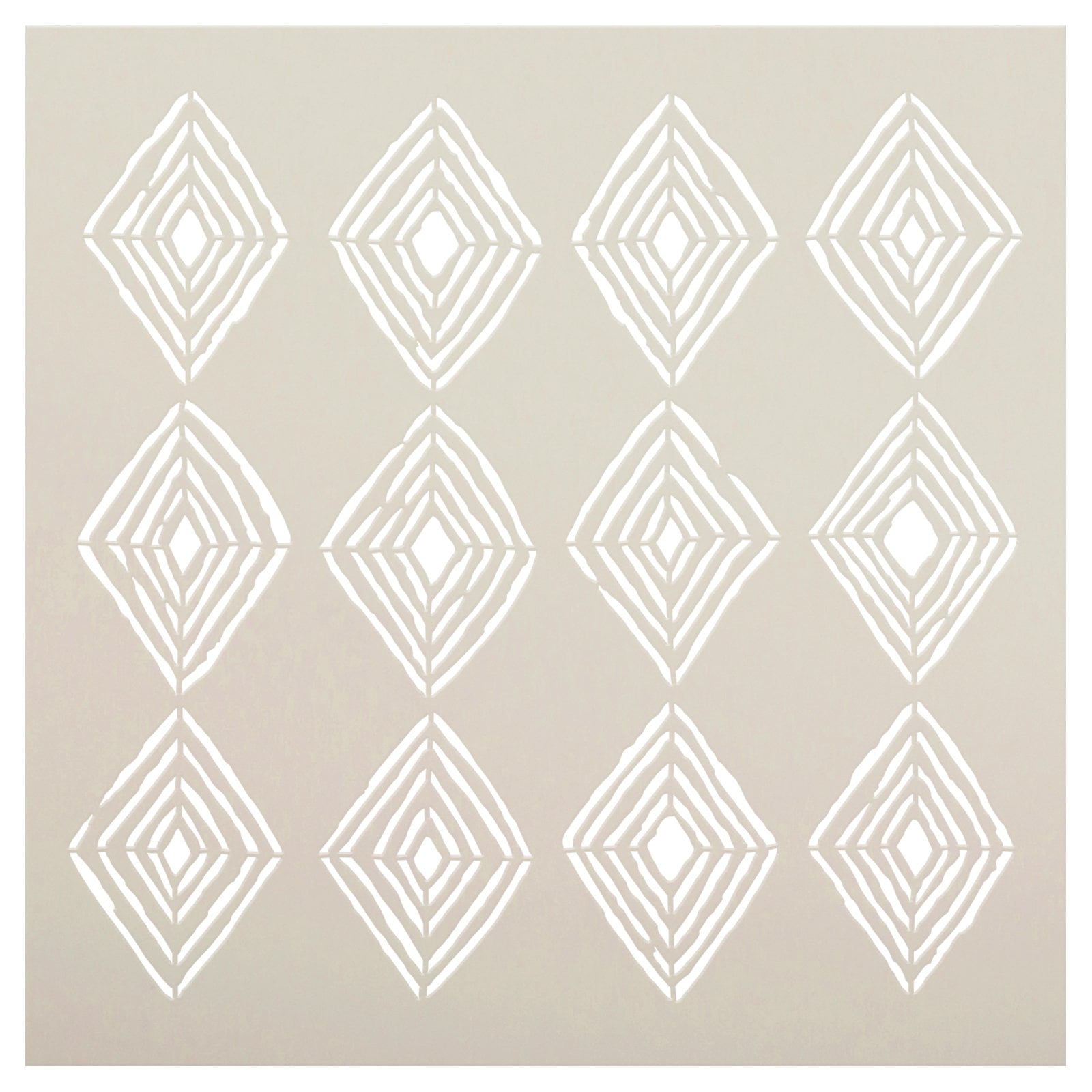 StudioR12 Hand Drawn Diamond Checkered Pattern Stencil, DIY Decor ...