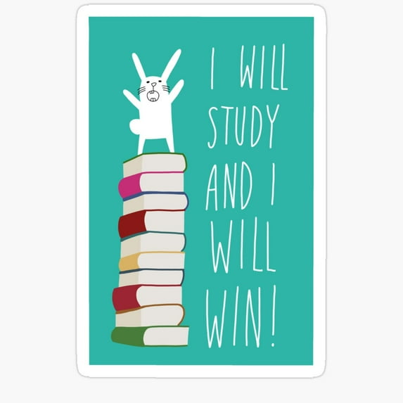 Study Bunny Sticker Phone Decal Water Bottle Stickers Car Decals ...