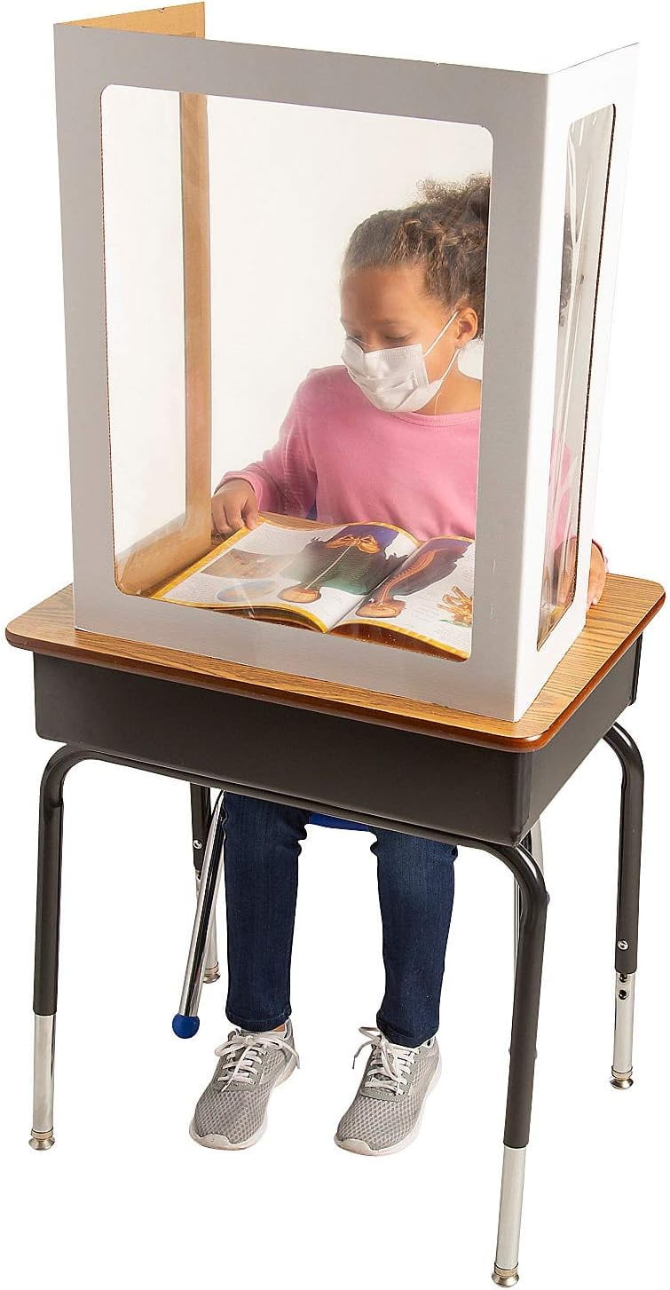 Study Carrel with Acetate Window – Educational Desk Divider for Increased Focus Privacy – Ideal ...