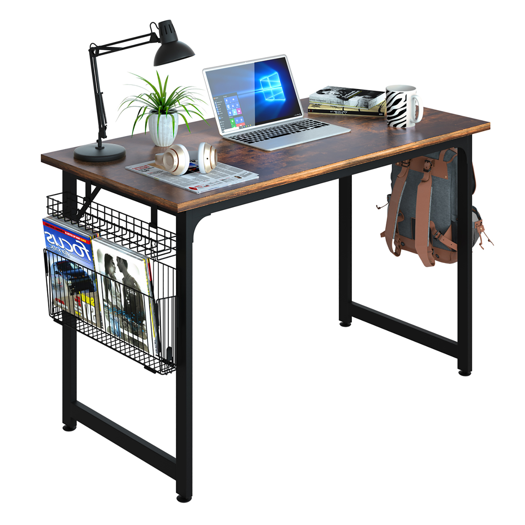 Study Computer Desk-40 Inch Home Office Desk, Wood Storage Table ...