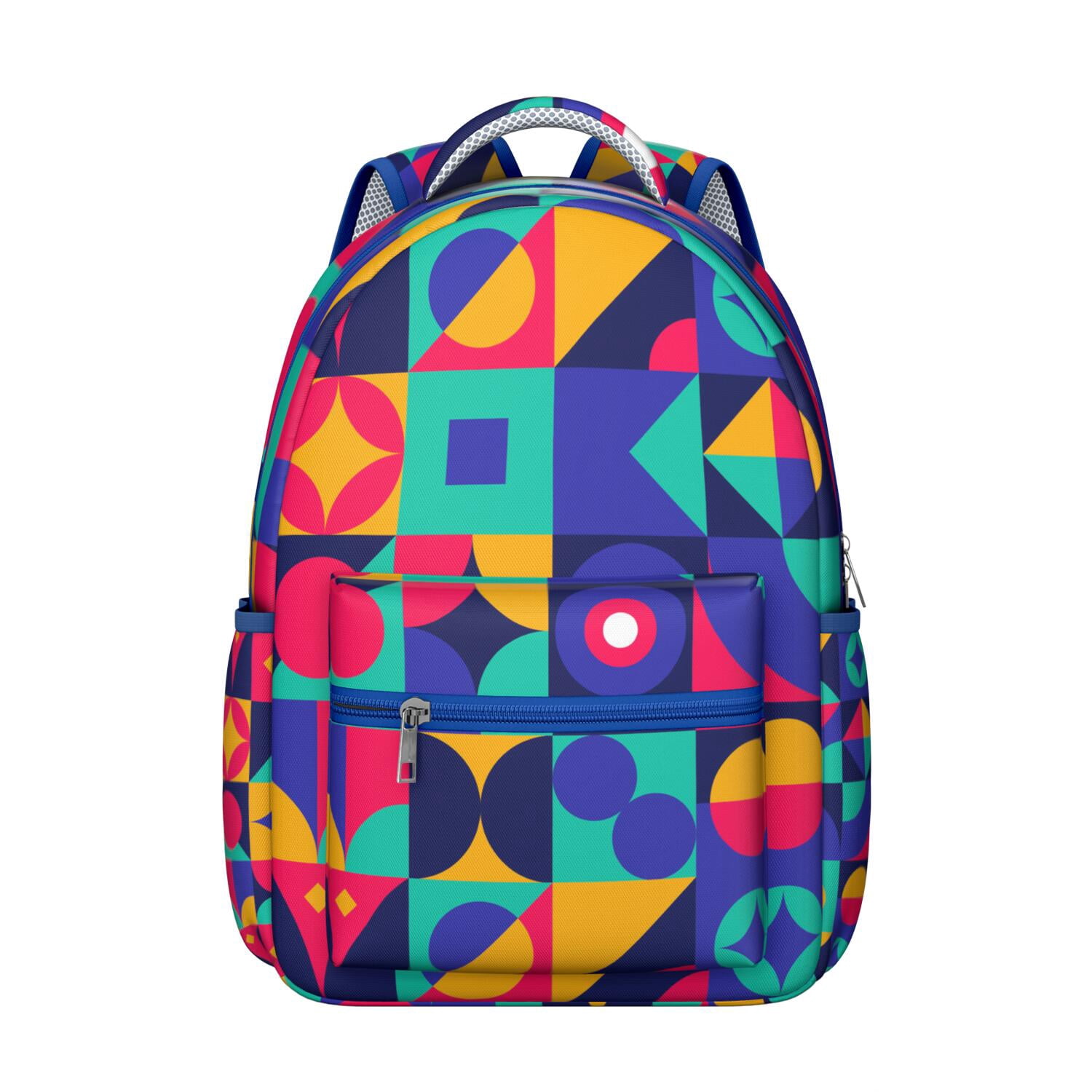 Study Ready Geometric Shapes Texture Backpack - Equipped with All the ...
