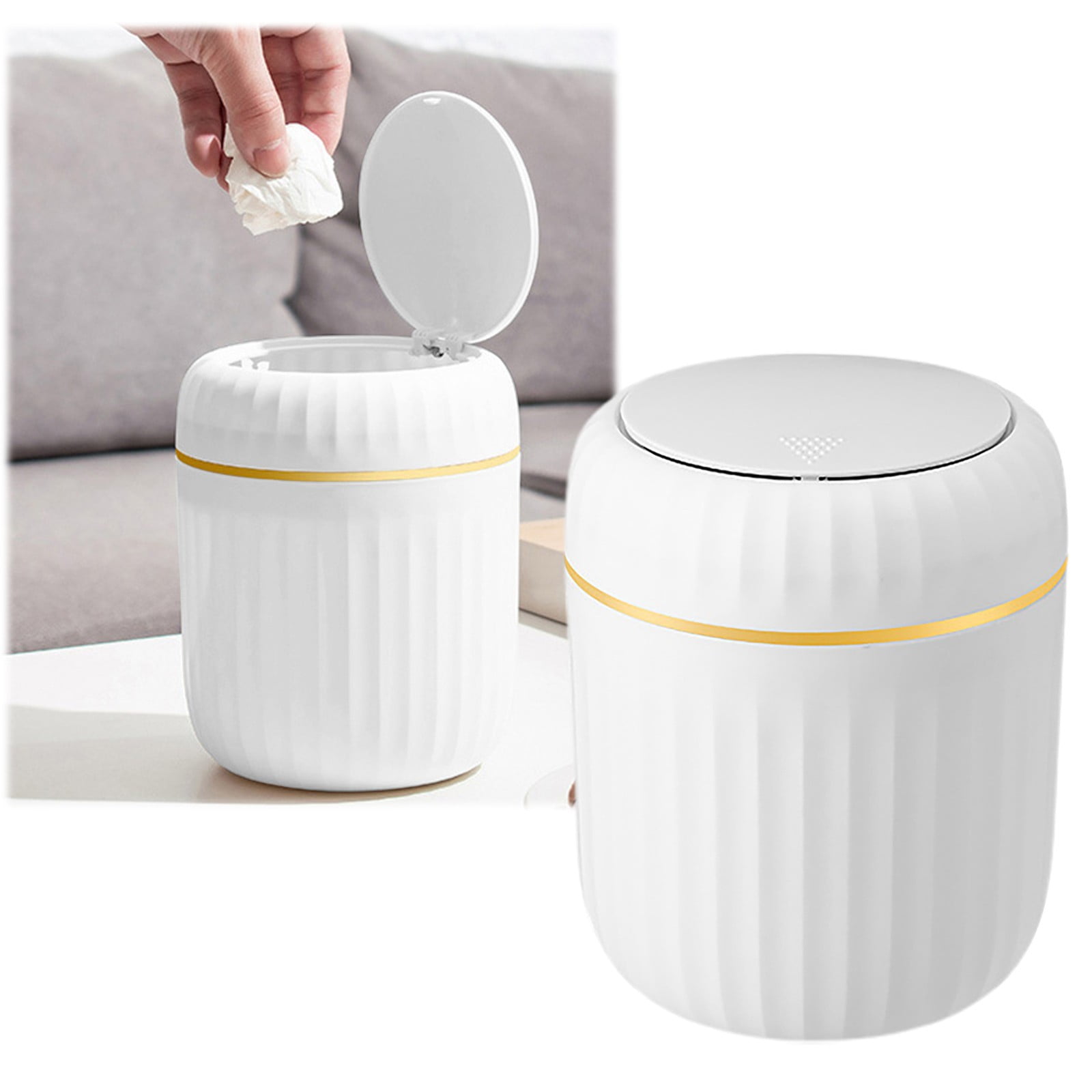 Study Room Trash Can with Lid White, Newyear Goals: a Trash Can, Made ...