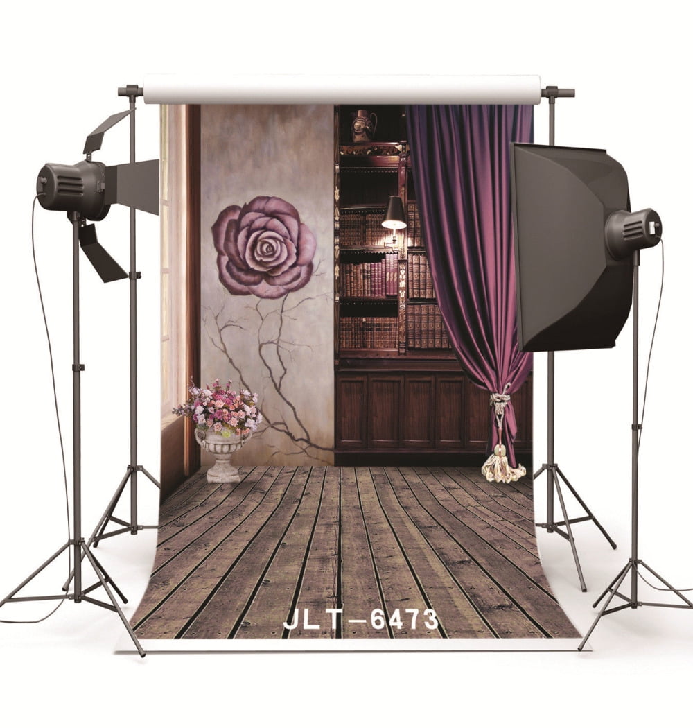 Study Room Wooden Floor Vinyl Backgrounds for Photography Computer ...