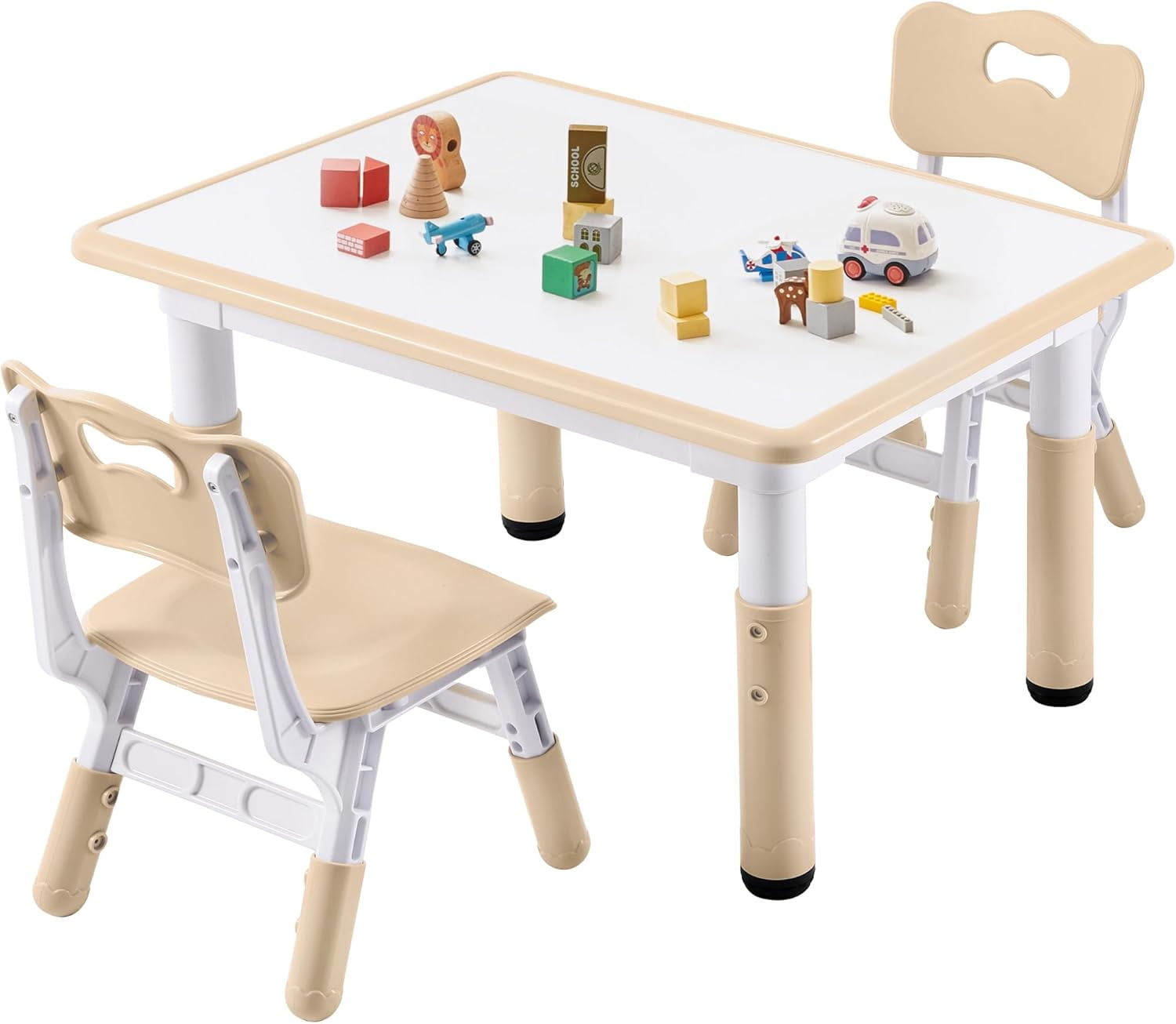 Study Table and Chairs Set, Height Adjustable Table and Chair Set for ...