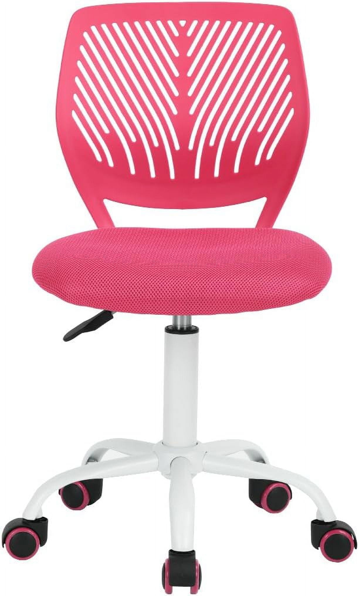 Homylin Teen Fabric Task Chair, Pink, 360 Rolling Wheels, Adjustable ...