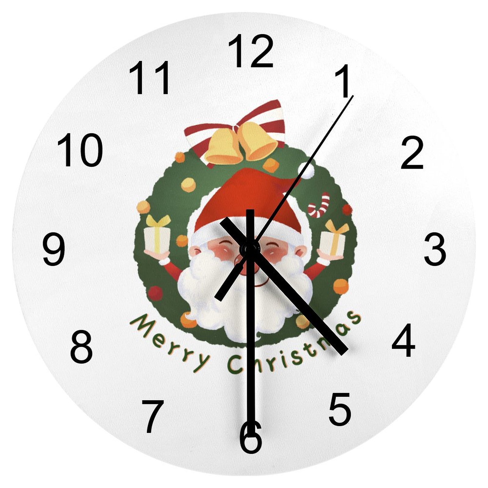 Study Wall Clock Claus Clocks 12 inch Silent Wooden Round Slim Profile ...