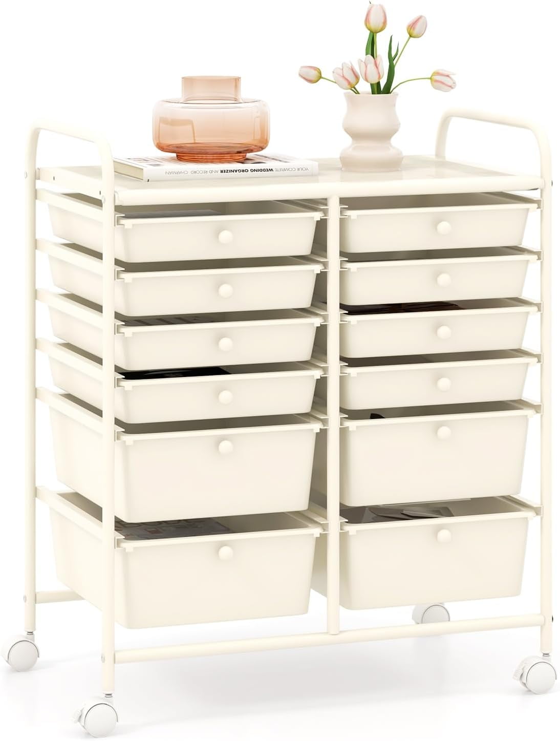 Studyli 12-Drawer Rolling Storage Cart, Multipurpose Organizer Cart ...