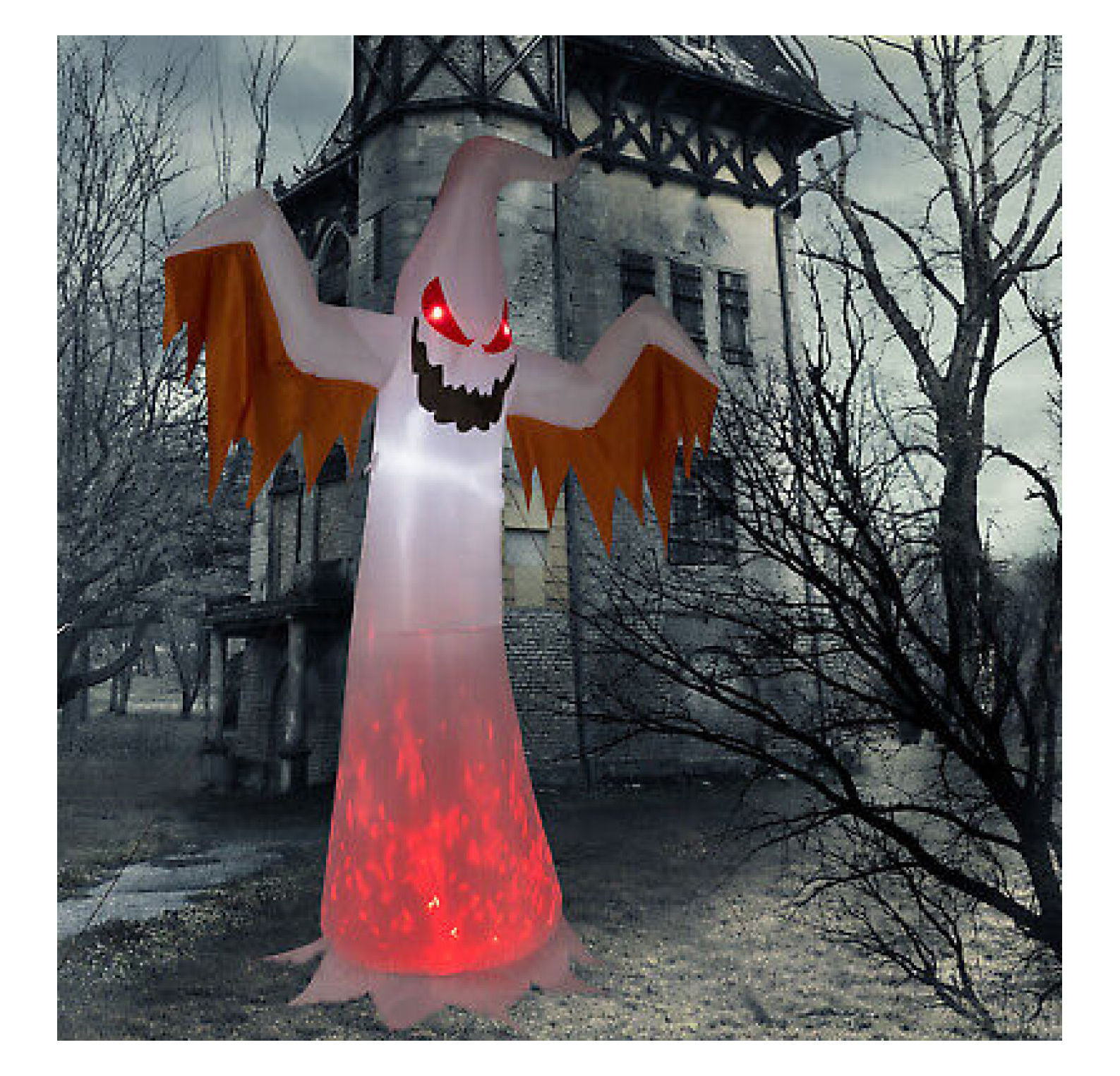 ‎Studyli 12FT Inflatable Towering Terrible Spooky Ghost with Build-in ...