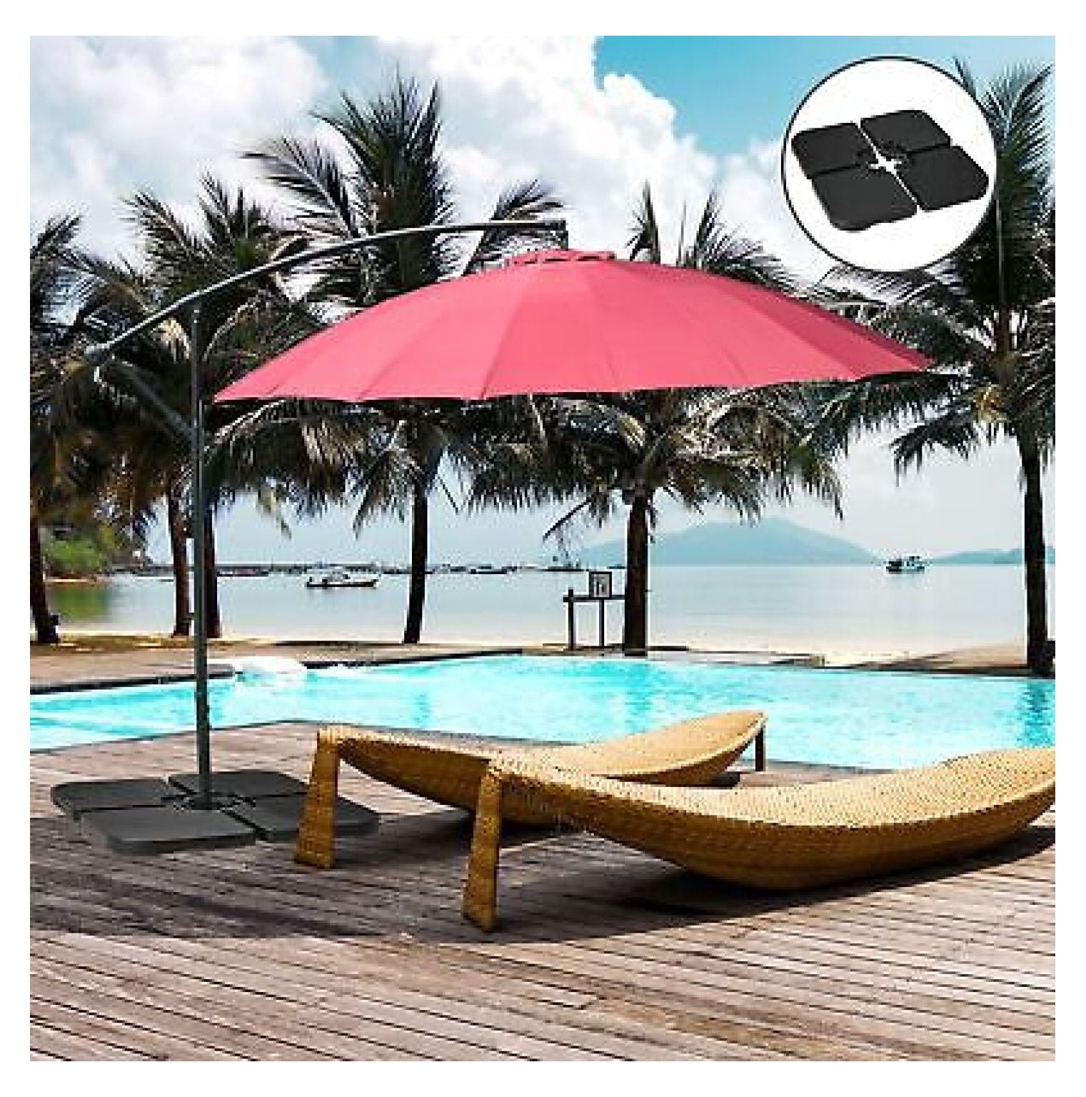 ‎Studyli 175lb Patio Umbrella Base Weights for Banana Umbrella Cross ...