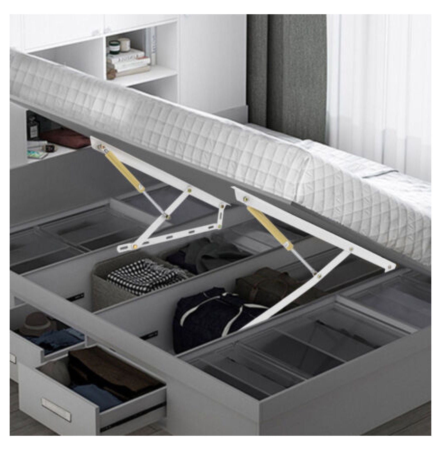 ‎Studyli 2pcs Heavy Duty Pneumatic Storage Bed Lift Mechanism for Box ...