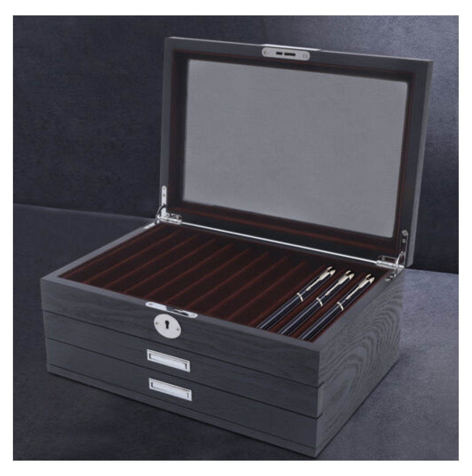 ‎Studyli 3-Layer 34-Slot Wooden Pens Display Case Pen Collector ...