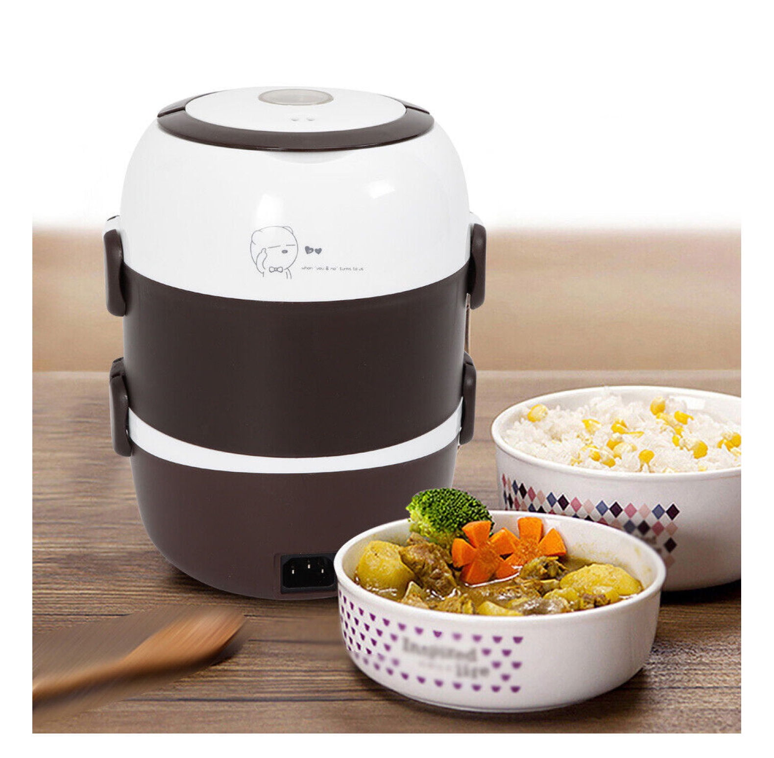 ‎Studyli 3 Layers 2L Portable Electric Lunch Box Food Heated Warmer ...