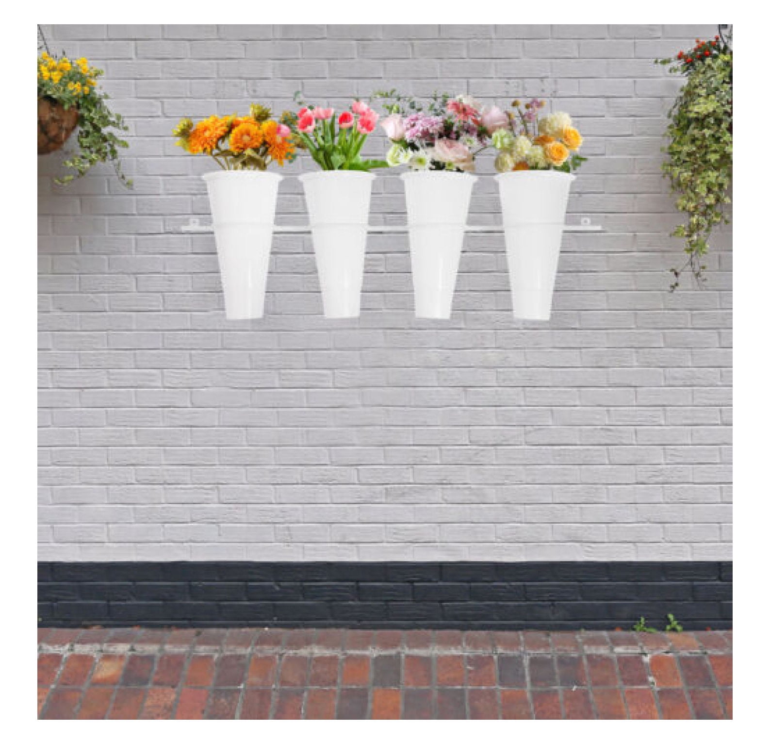 ‎Studyli 4 Buckets Wall-mounted Flower Stand with Buckets Decorative ...