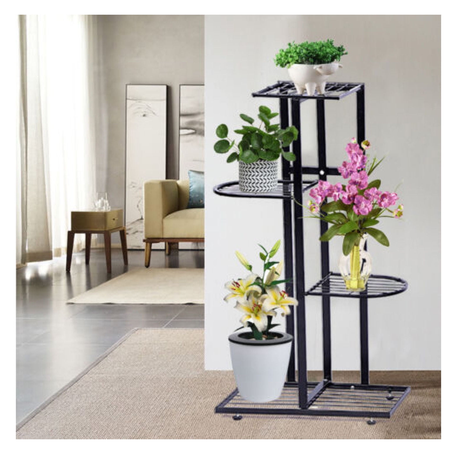 ‎Studyli 4 Tier Metal Plant Flower Pot Display Stand Holder Rack Home ...