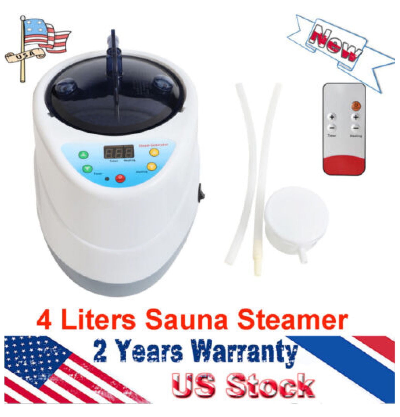 ‎Studyli 4L 1300W Sauna Steamer Pot Steam Generator W/ Control For Tent ...