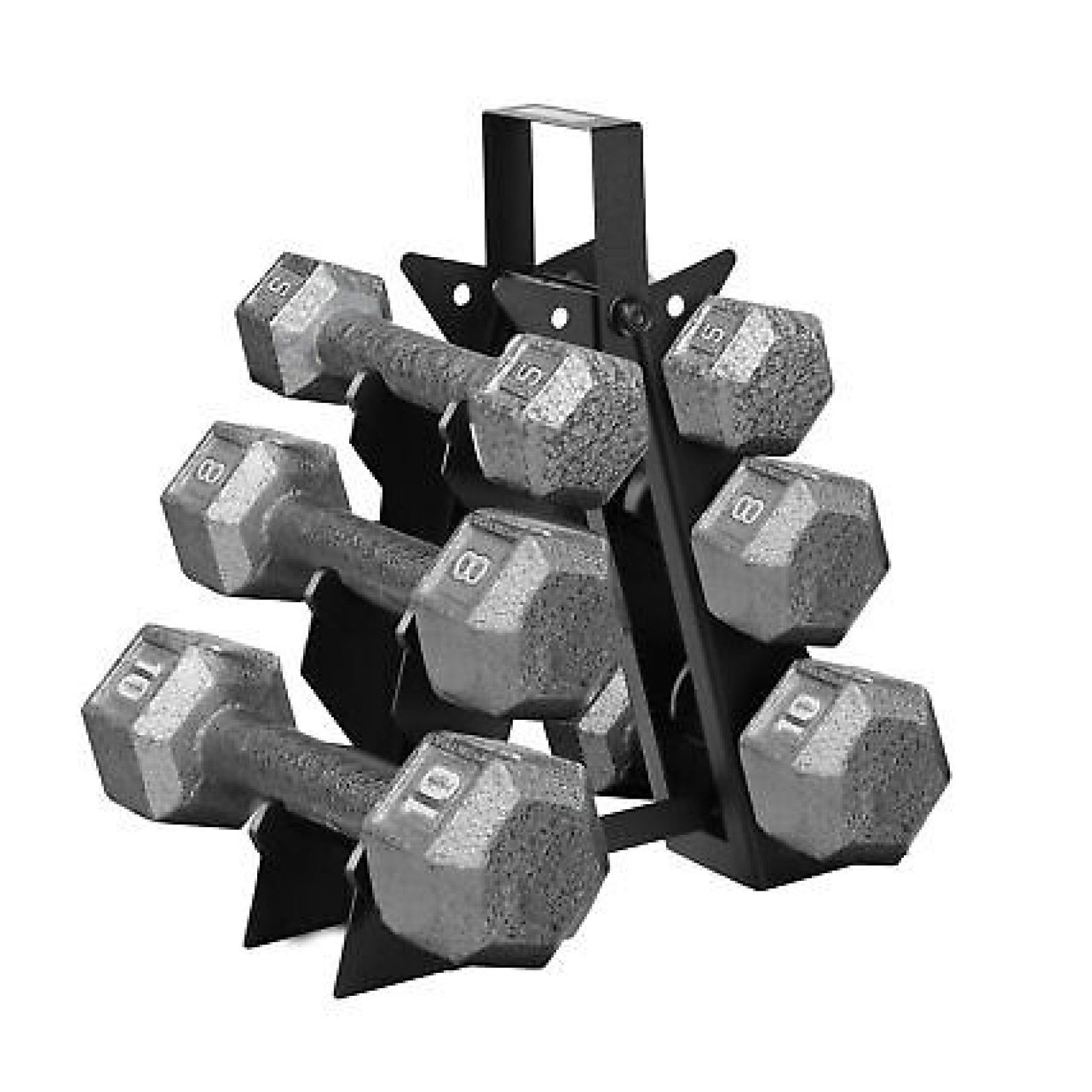‎Studyli 5, 8 and 10 Pound Cast Iron Dumbbell Hand Weight Set with Rack ...