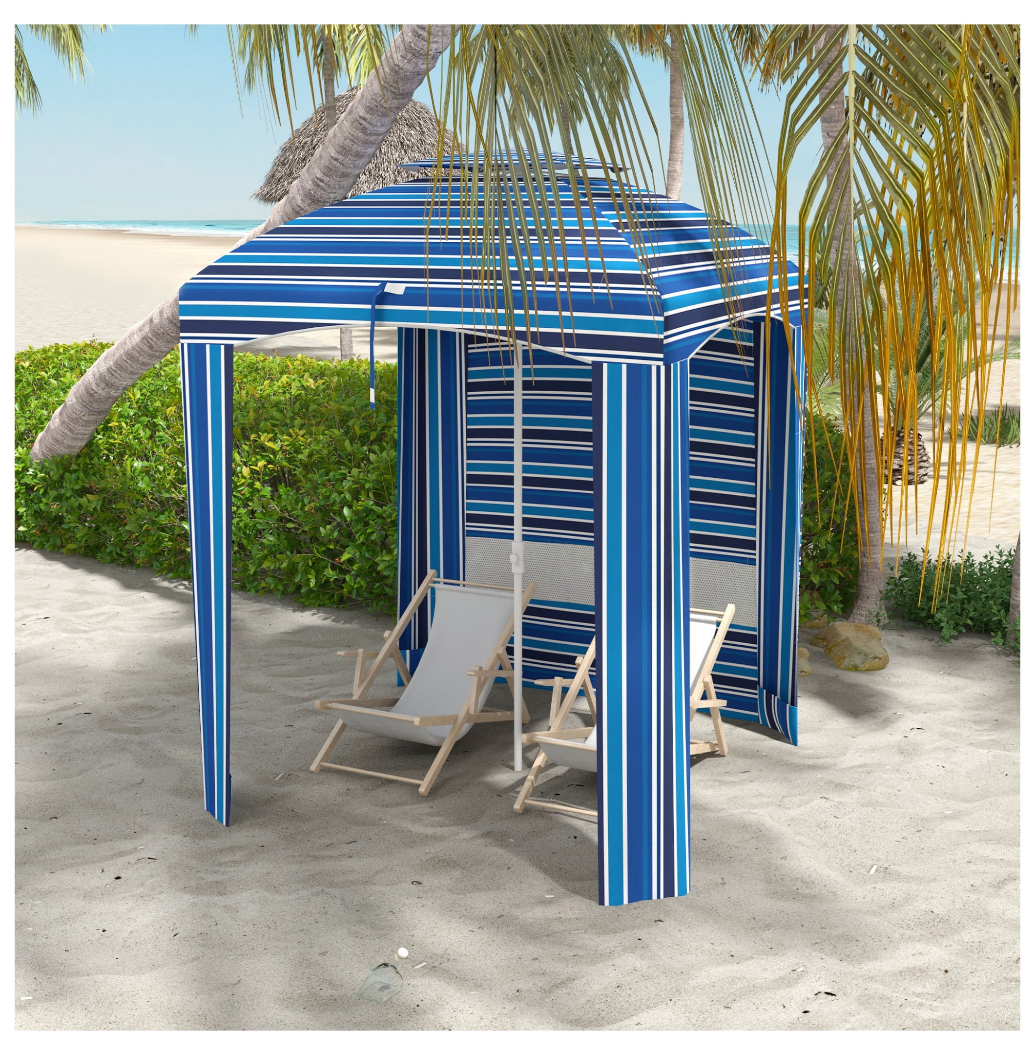 ‎Studyli 5.8'x5.8' Beach Cabana Umbrella with Bag, Windows - Walmart.com