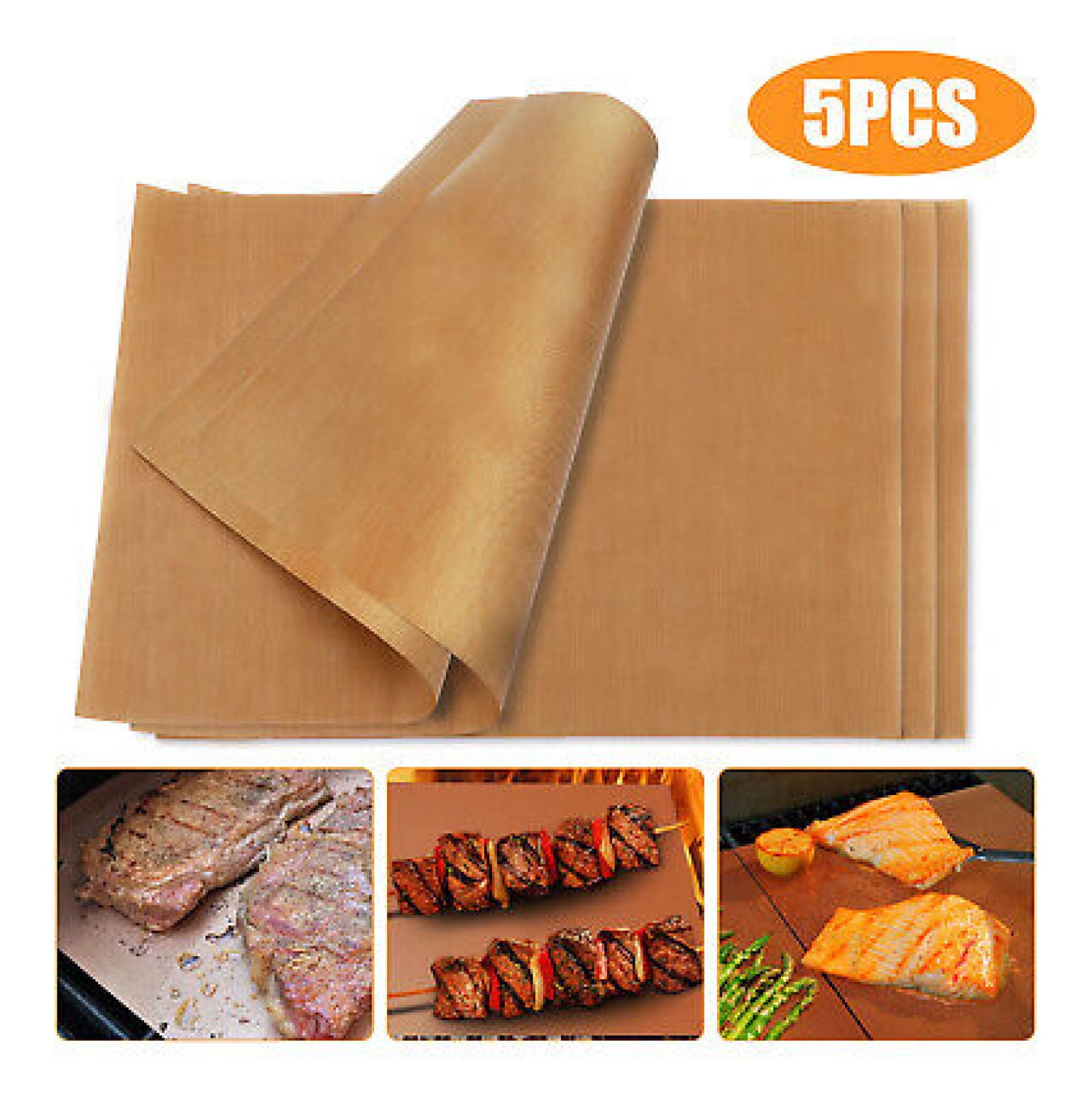 ‎Studyli 5Pcs BBQ Copper Grill Mats Outdoor Barbecue Cooking Baking Non ...