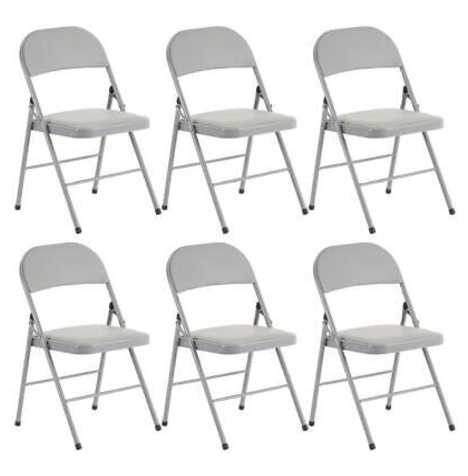‎Studyli 6-Pack Vinyl Padded Seat Metal Folding Chair Heavy Duty Dining ...