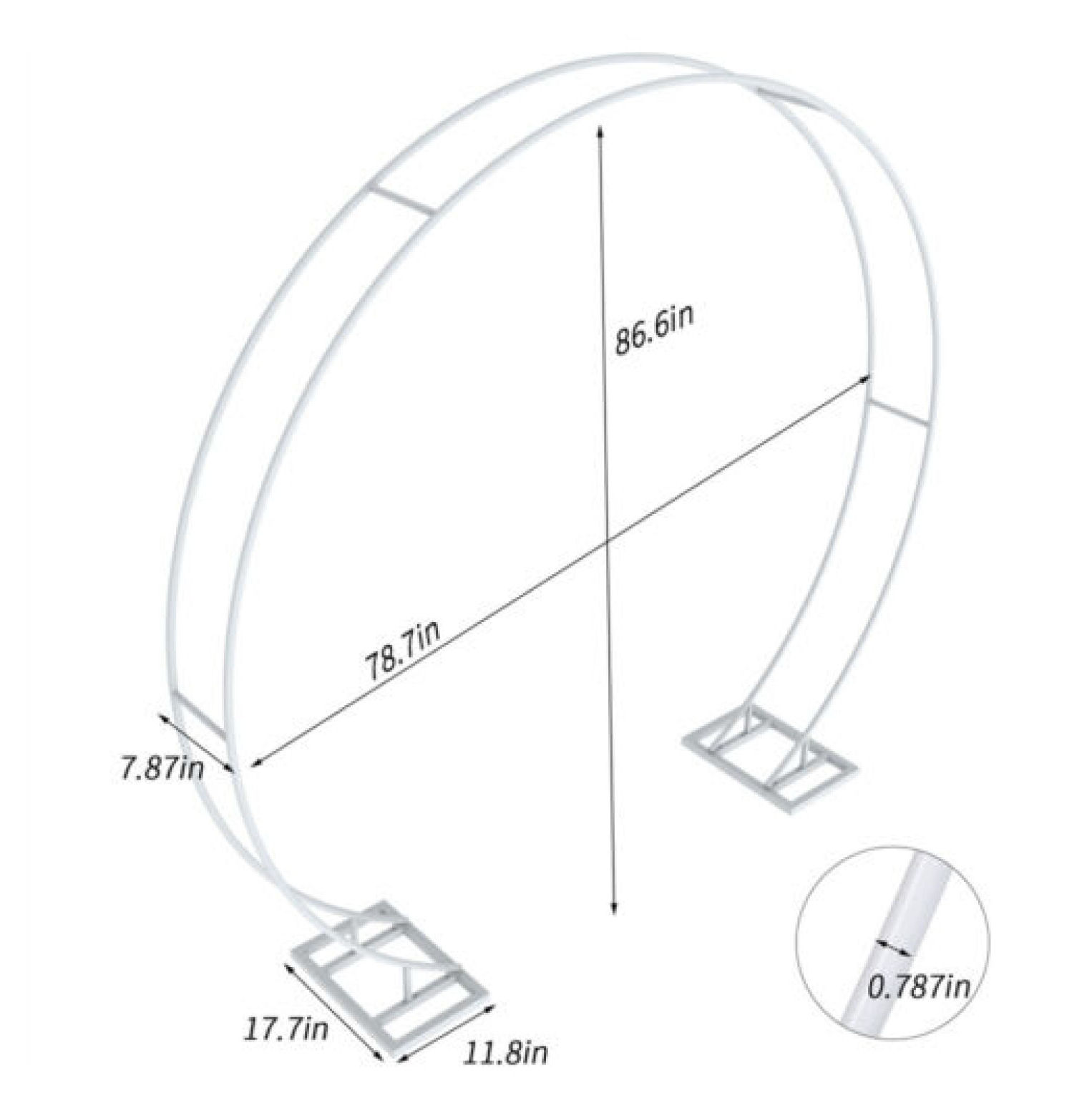 ‎Studyli 7.8 Ft Round Metal Arch Garden Arbor for Wedding Garden ...