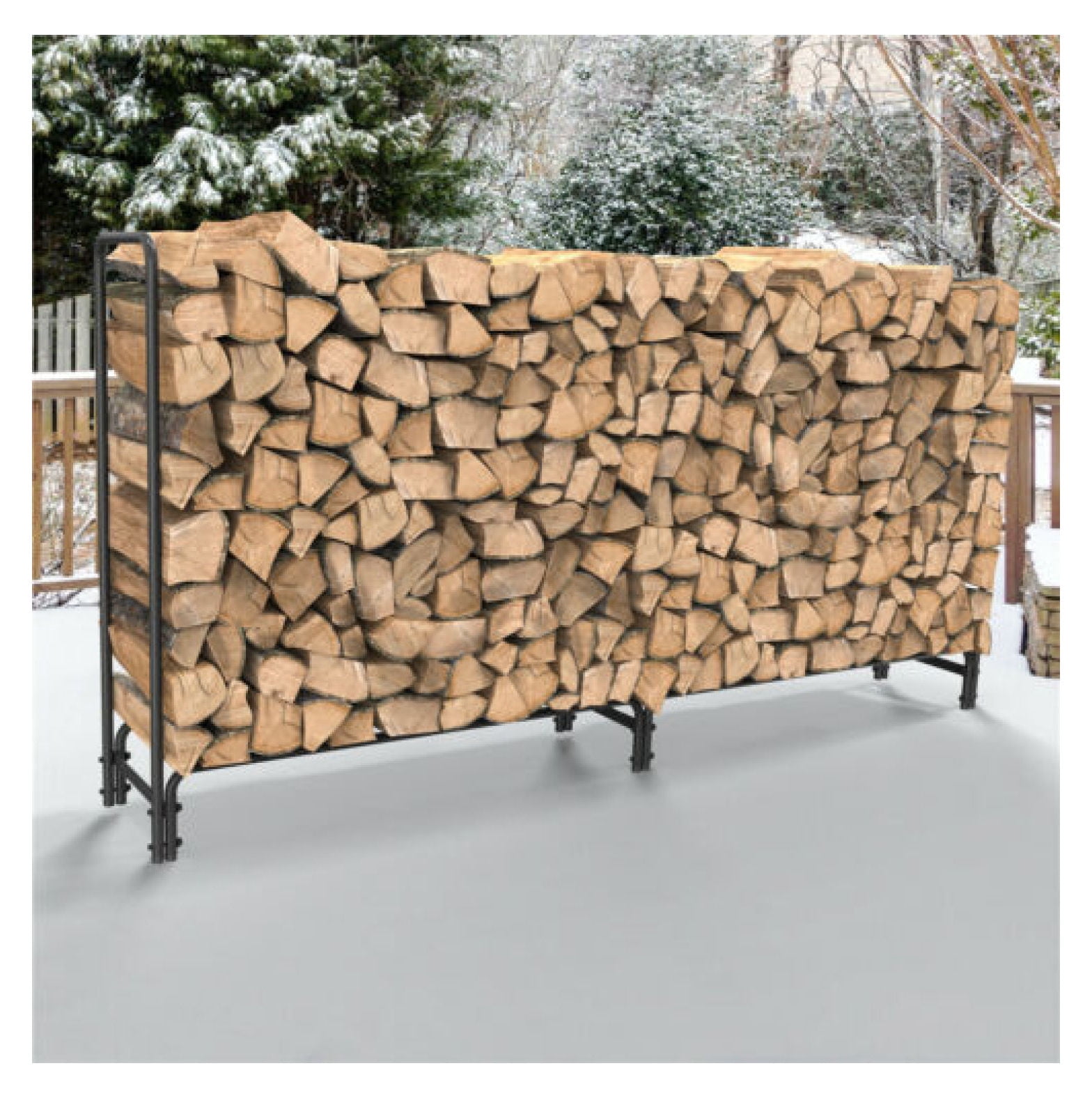‎Studyli 8FT XL Wrought Iron Firewood Log Rack Indoor Outdoor Heavy ...
