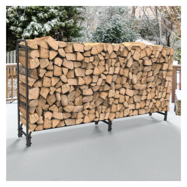 ‎Studyli 8FT XL Wrought Iron Firewood Log Rack Indoor Outdoor Heavy ...