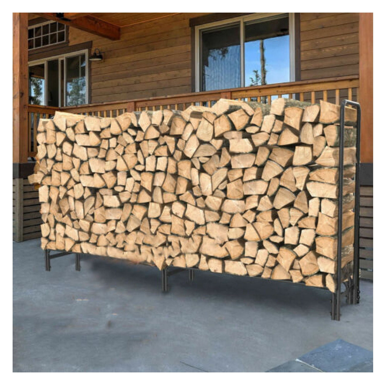 ‎Studyli 91.6” Metal Heavy Duty Firewood Log Rack Long Large Storage ...
