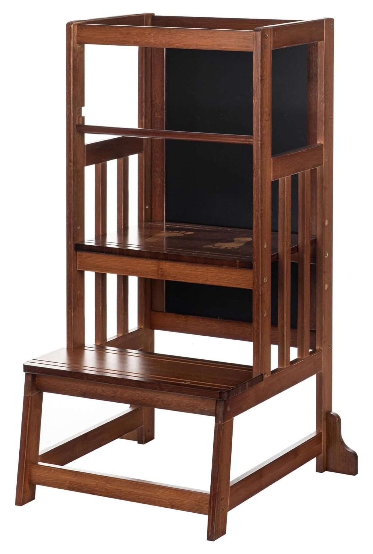 ‎Studyli Bamboo Adjustable Height Kids Learning Step Stool, Toddler ...