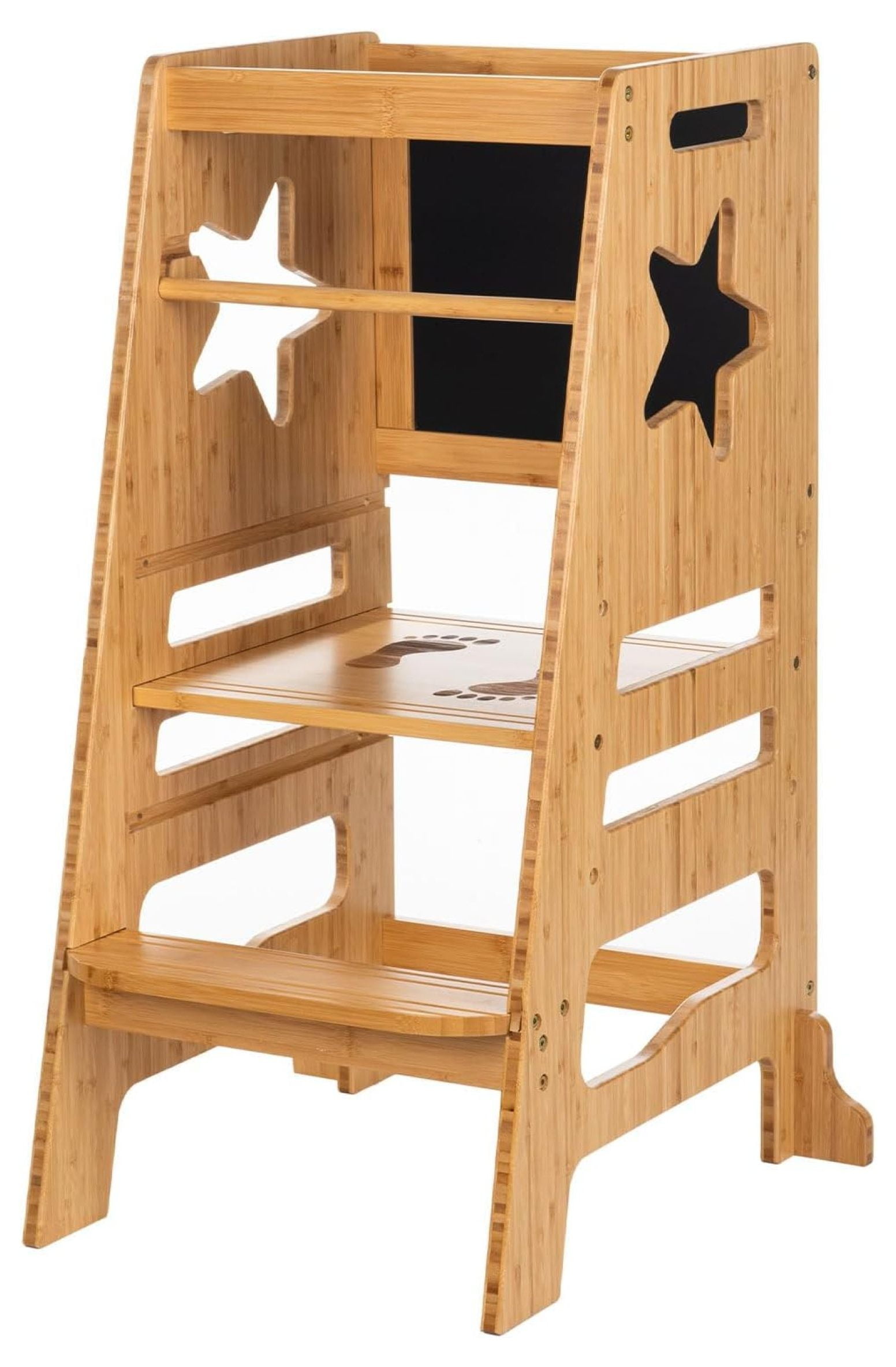 ‎Studyli Bamboo Height Adjustable Kids Kitchen Step Stool, Kids ...