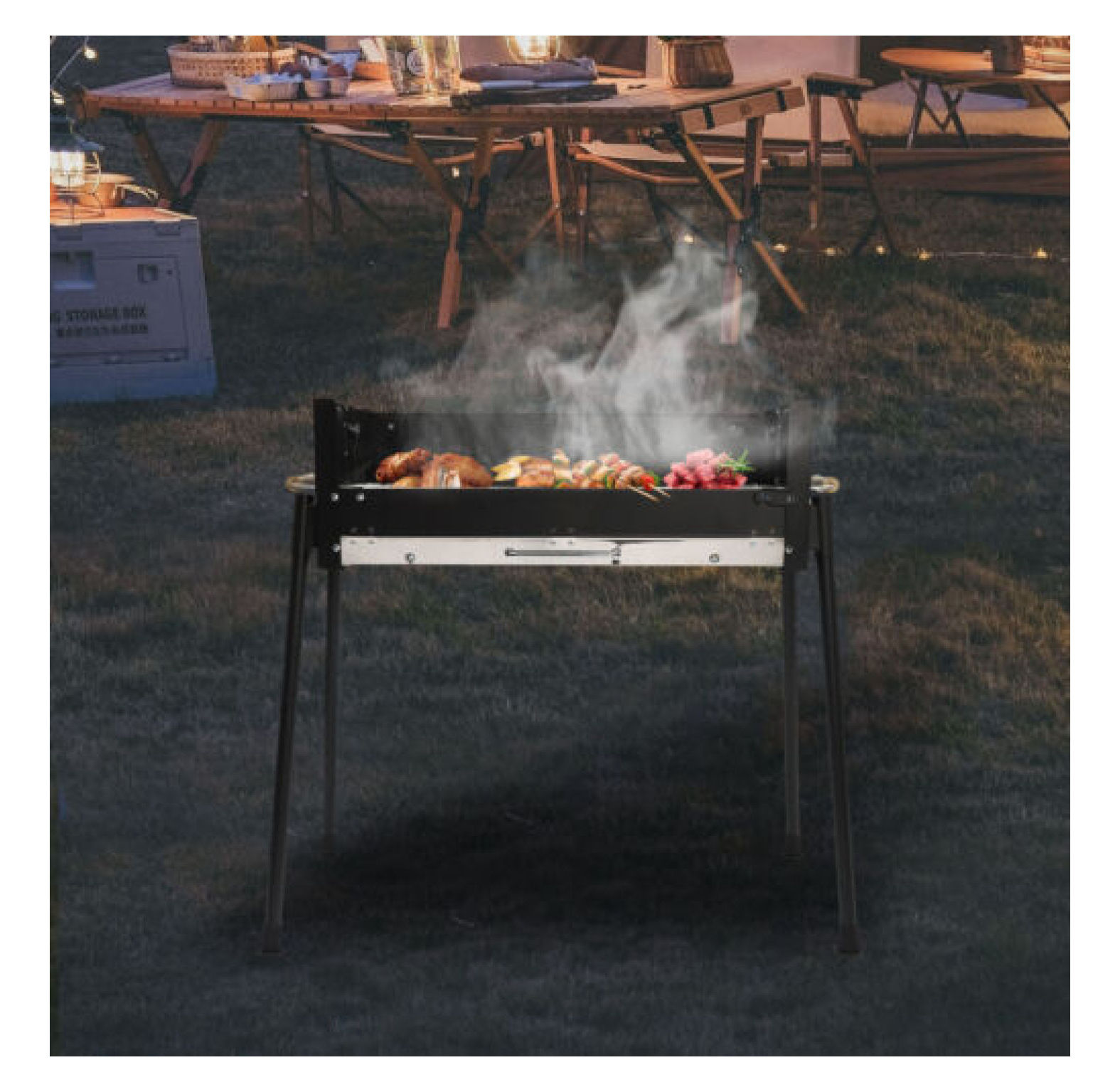 ‎Studyli Barbecue Charcoal Grill Stainless Steel Folding BBQ Outdoor Camping Barbecue NEW ...