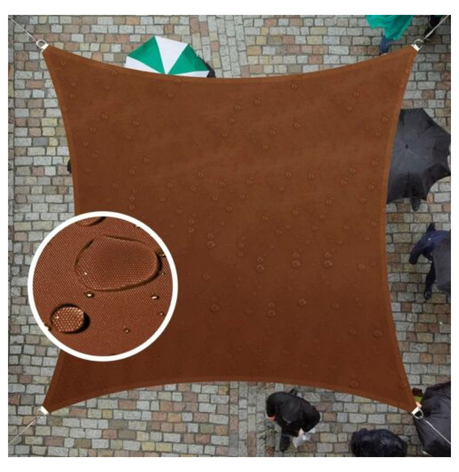 ‎Studyli Brown Rectangle Waterproof Sun Shade Sail Canopy Fabric ...