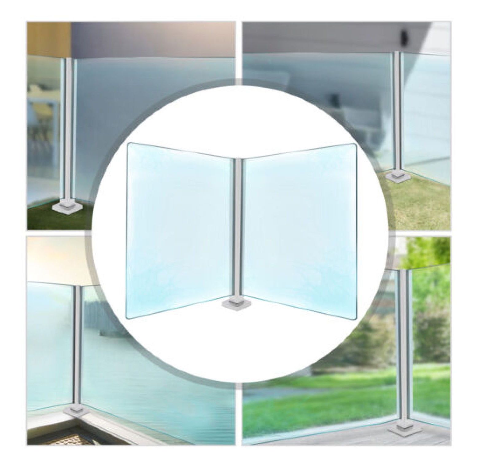 ‎Studyli Glass Railing Post Balustrade For Balcony Deck Stair Colum ...