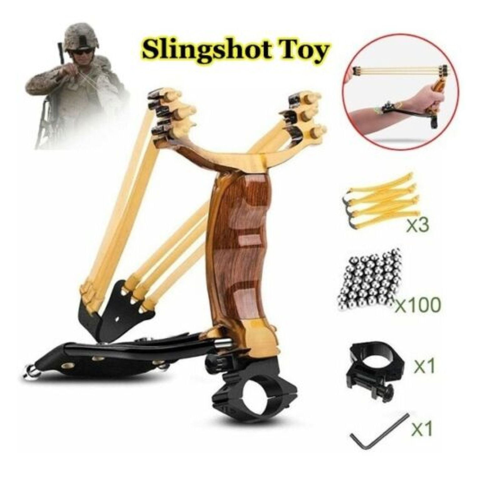 ‎Studyli Hunting Laser Bow Shooting Slingshot Fishing Kit High Velocity ...