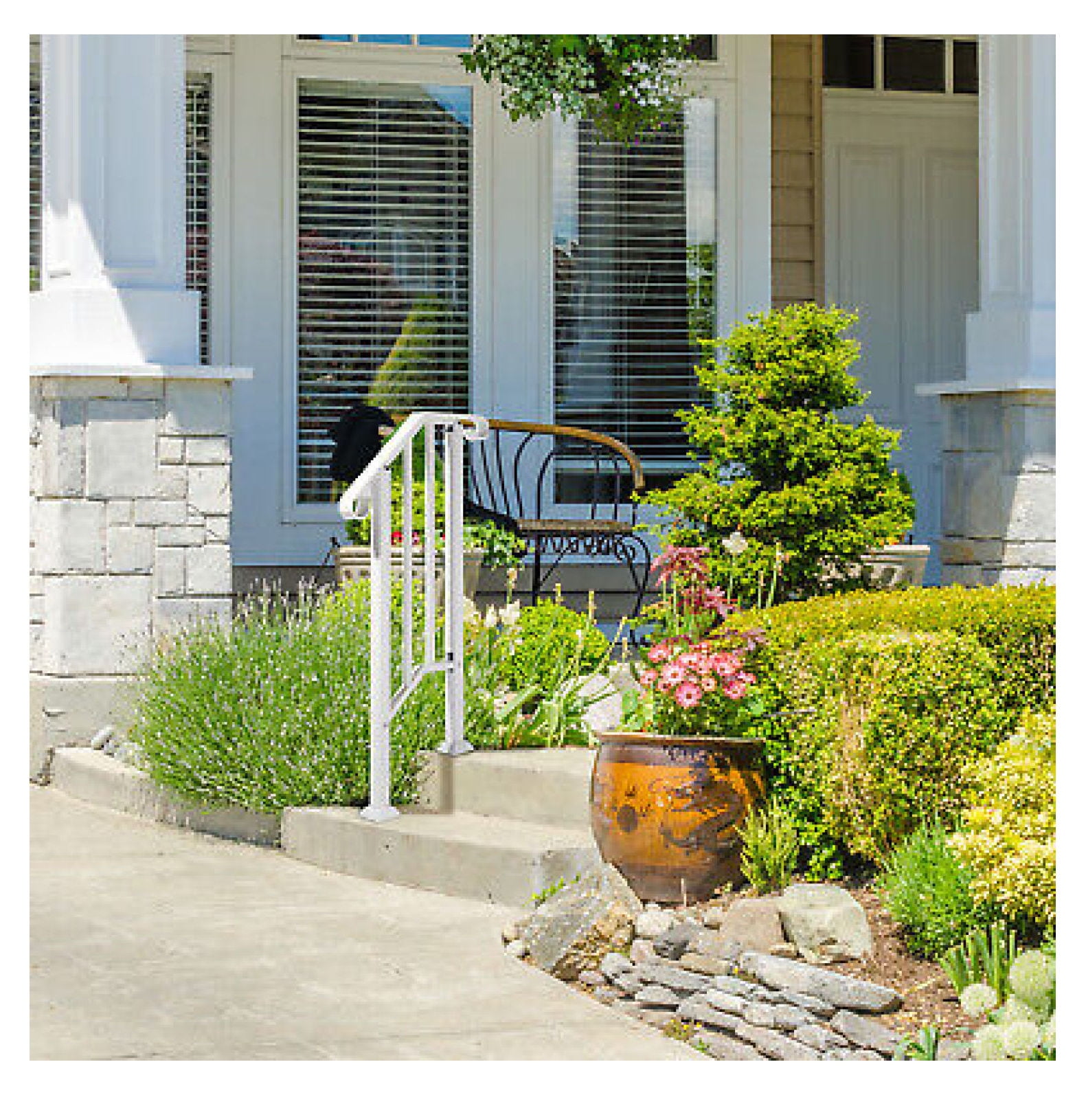 ‎Studyli Iron Handrail Picket RAILING Rail Fits 1 or 2 Step Paver for ...