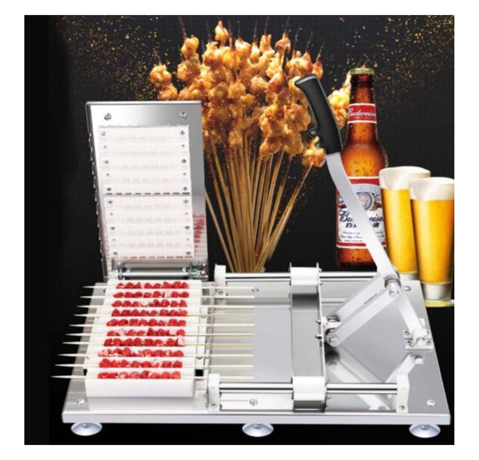 ‎Studyli Manual Mutton kebab Machine BBQ Bamboo Skewer Satay String ...