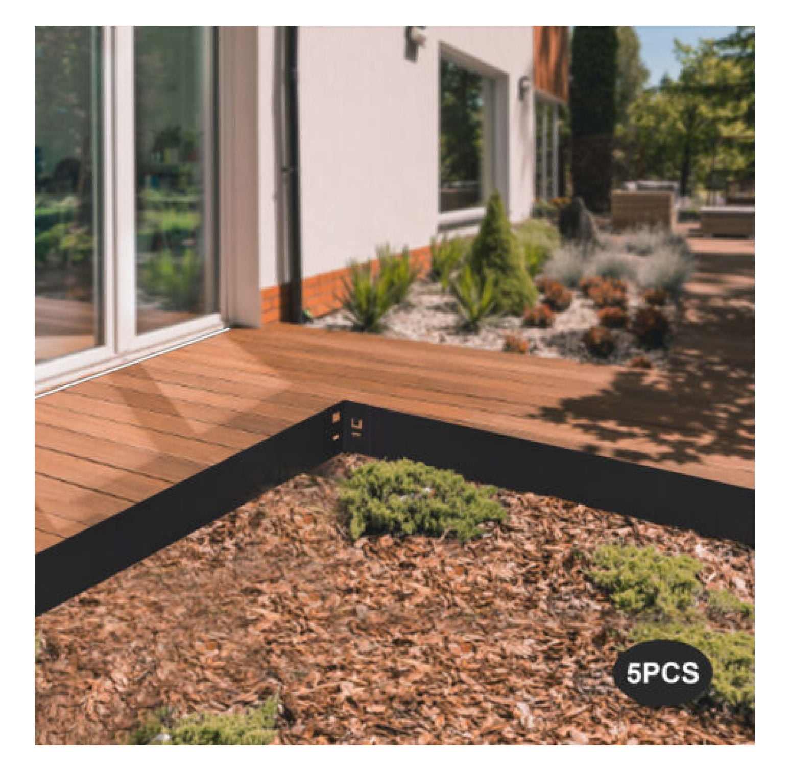 ‎Studyli Metal Landscape Edging Borders 5Pcsx39x5 In Steel Garden Lawn ...