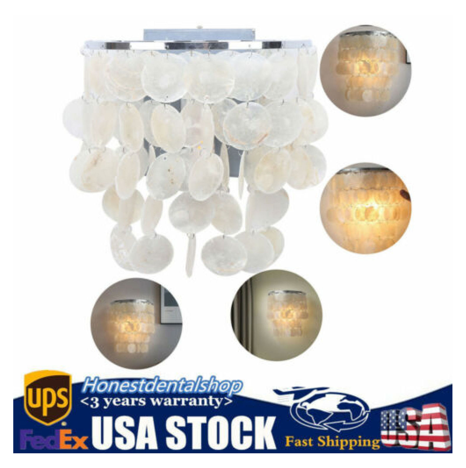 ‎Studyli Modern White Shells LED ‎Studyli Home Hallway Seashell Wall ...