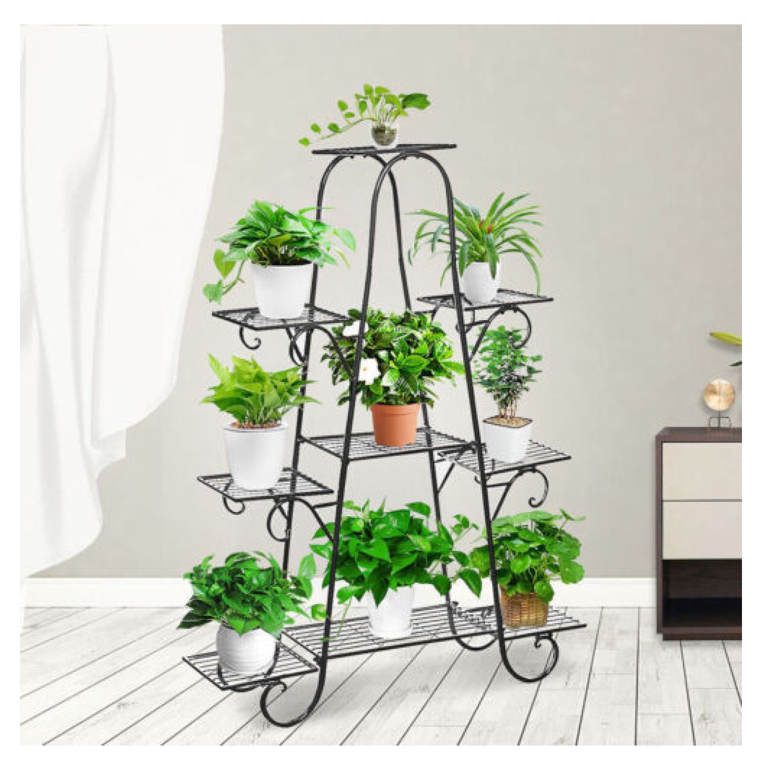 ‎Studyli Multilayer Metal Plant Stand 9 Tier Shelf Garden Patio Display ...