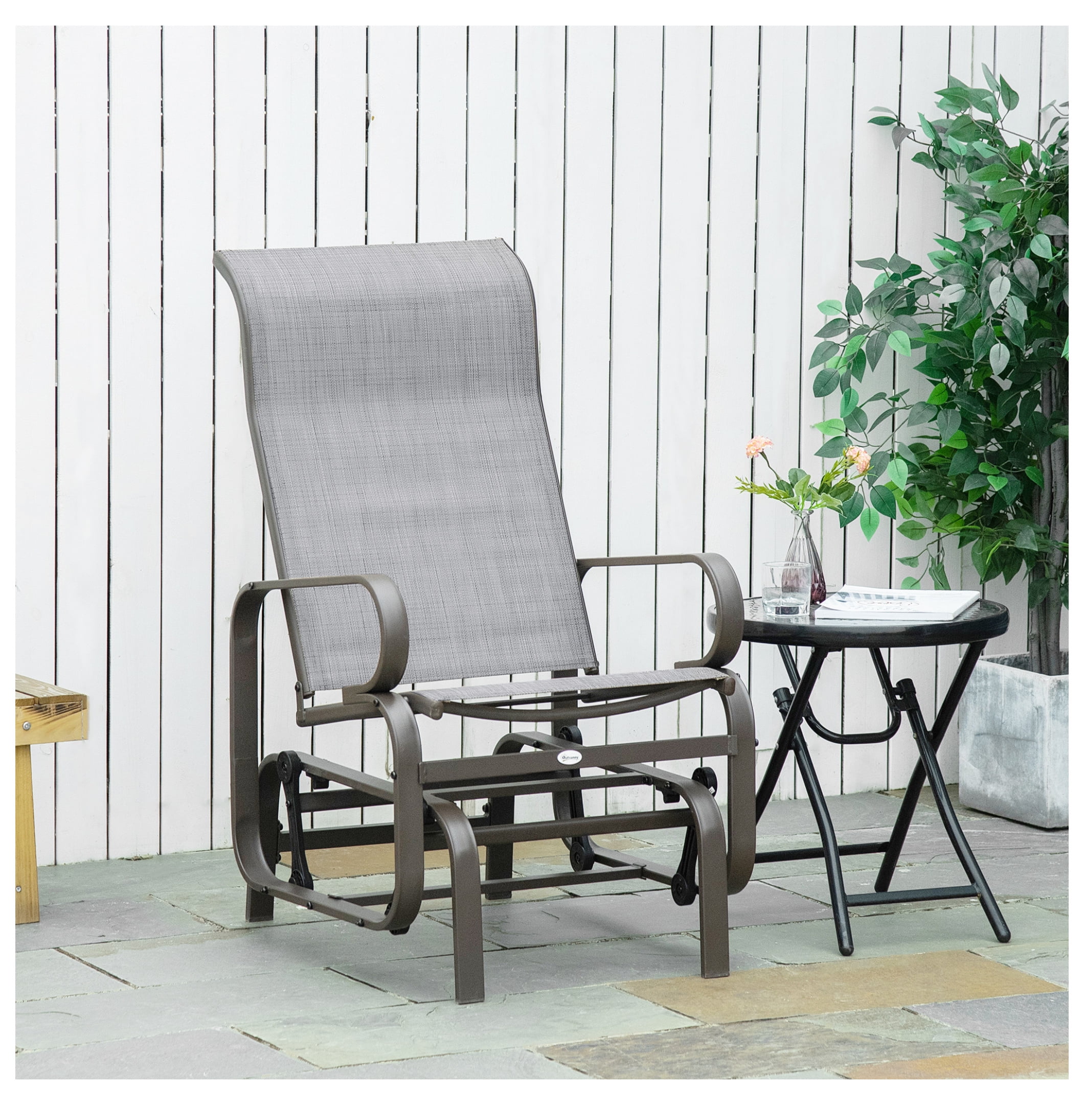 ‎Studyli Outdoor Patio Gliding Chair, Swing Rocker Sling Fabric, Porch ...